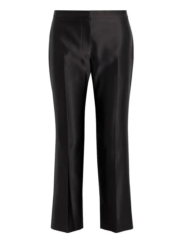 Alexander McQueen Duchesse Silk-satin Straight-leg Pants - Black