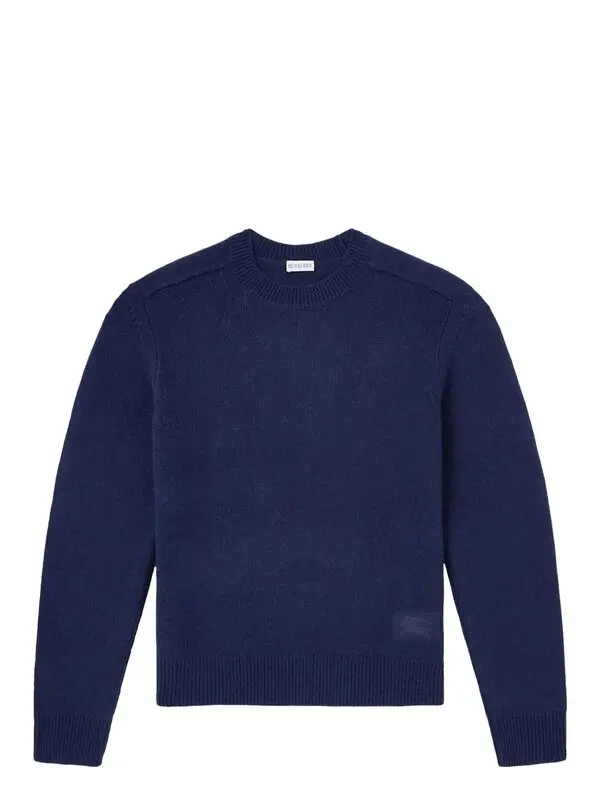 Burberry Cashmere-blend Sweater With Applique - Blue