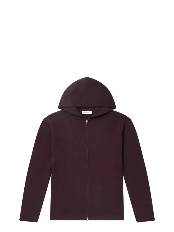 UMIT BENAN Sunset Cashmere And Silk-blend Zip-up Hoodie - Brown