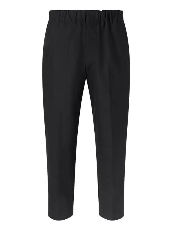 JIL SANDER Tapered Cotton Trousers - Black