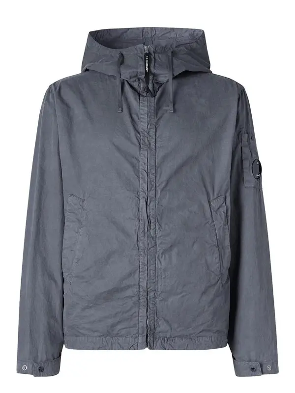 C.P. COMPANY Crinkled-cotton Hooded Jacket - Gray