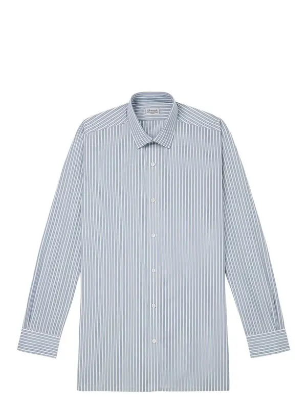 Charvet Striped Cotton-poplin Shirt - Blue