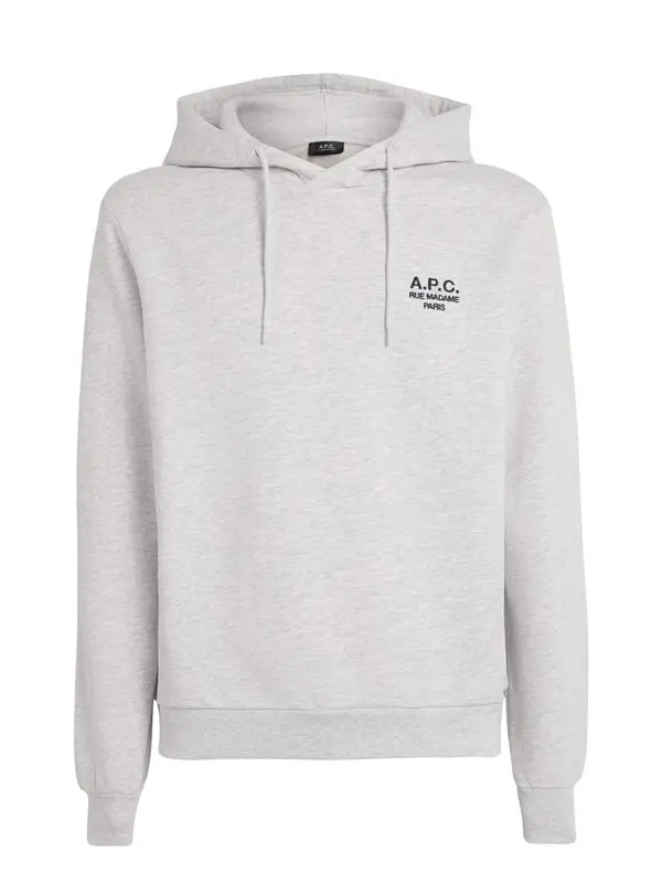 A.p.c. Rue Madame Cotton Logo Hoodie - Grey