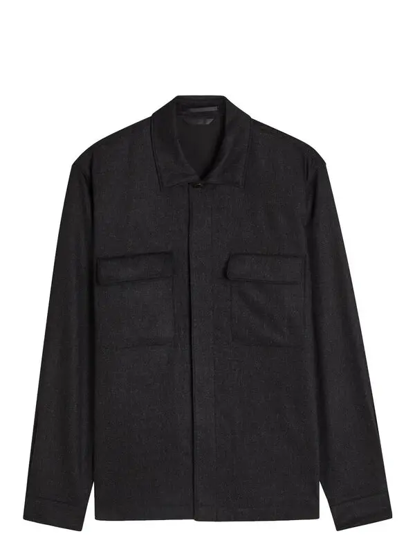 Sunspel Wool And Cashmere-blend Overshirt - Charcoal