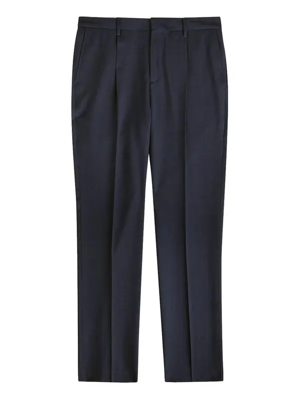 Sunspel Straight-leg Wool Trousers - Navy