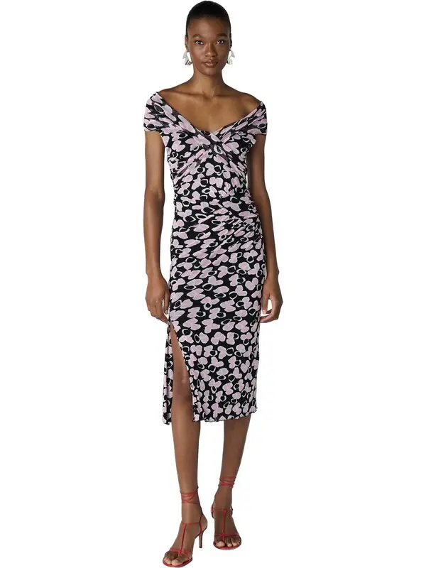 Diane Von Furstenberg Lovina Dress - Tiny Paper Sun Pink Lavender