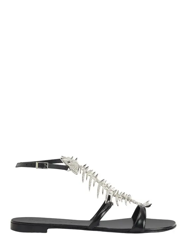 GIUSEPPE ZANOTTI Slim2.0 Flat Sandals - Black