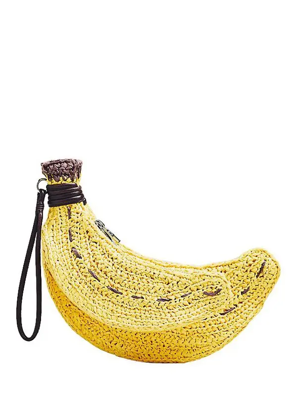 SIMONMILLER Banana Bunch Raffia Wristlet - Yellow