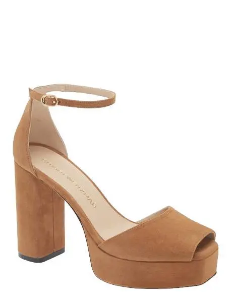 STUART WEITZMAN Sabrina Platform Sandal - Toasted Almond