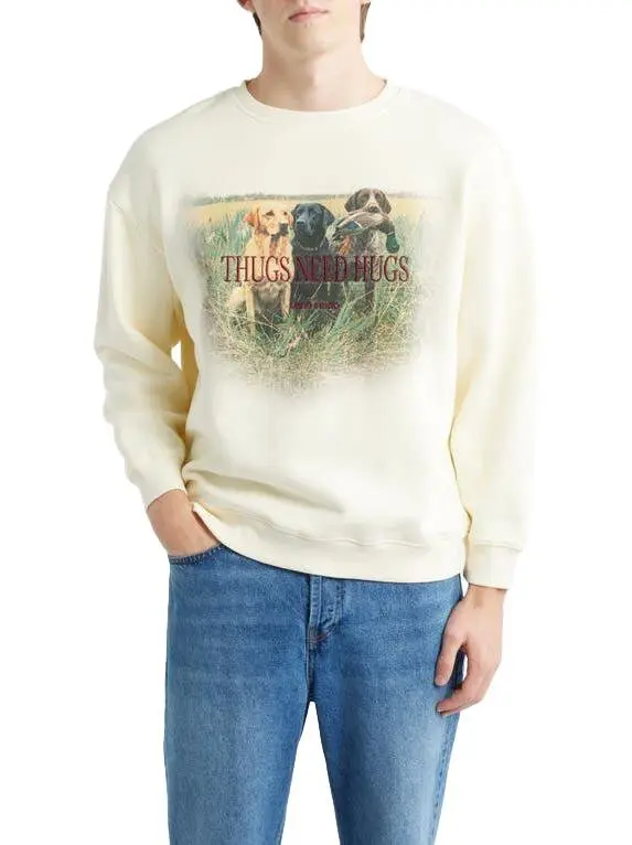 SANTO STUDIO Graphic Fleece Sweatshirt - Cream