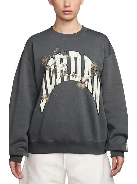 JORDAN X Realtree Brooklyn Fleece Graphic Crewneck Sweatshirt - Iron Grey/sail