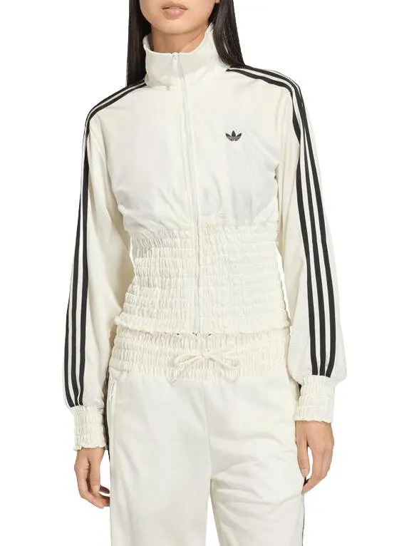 Adidas Originals By Alexander Wang Smocked Firebird Track Jacket - Off White
