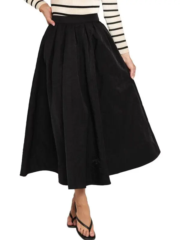 PETAL & PUP Yuki Pleated Circle Skirt - Black