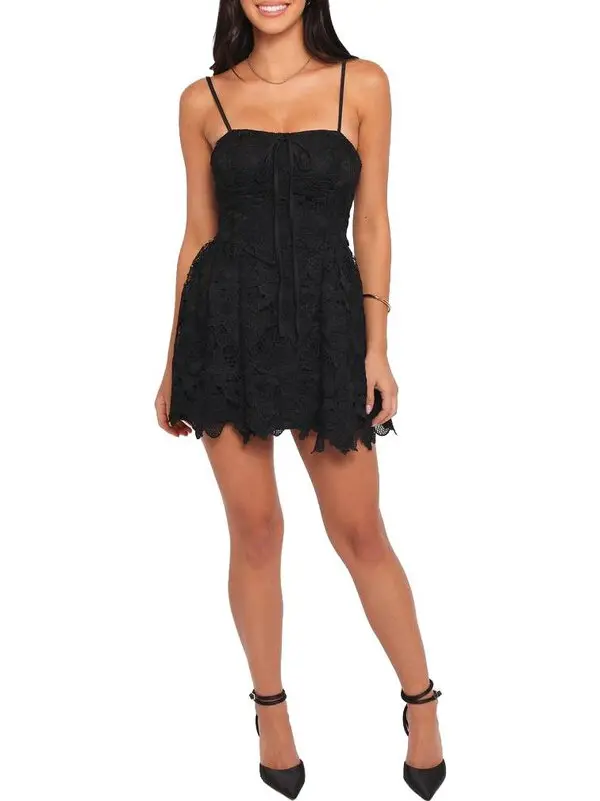 PETAL & PUP Roselle Lace Minidress - Black