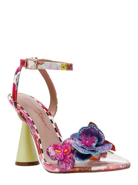 Betsey Johnson Chelsie Floral Ankle Strap Sandal - White Multi