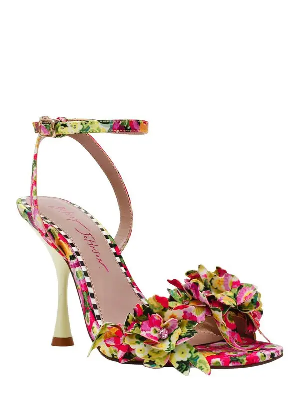 Betsey Johnson Hilley Ankle Strap Sandal - Green Floral Multi