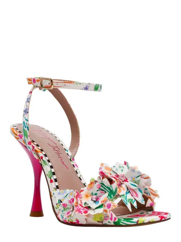 Betsey Johnson Hilley Ankle Strap Sandal - Natural Floral Multi
