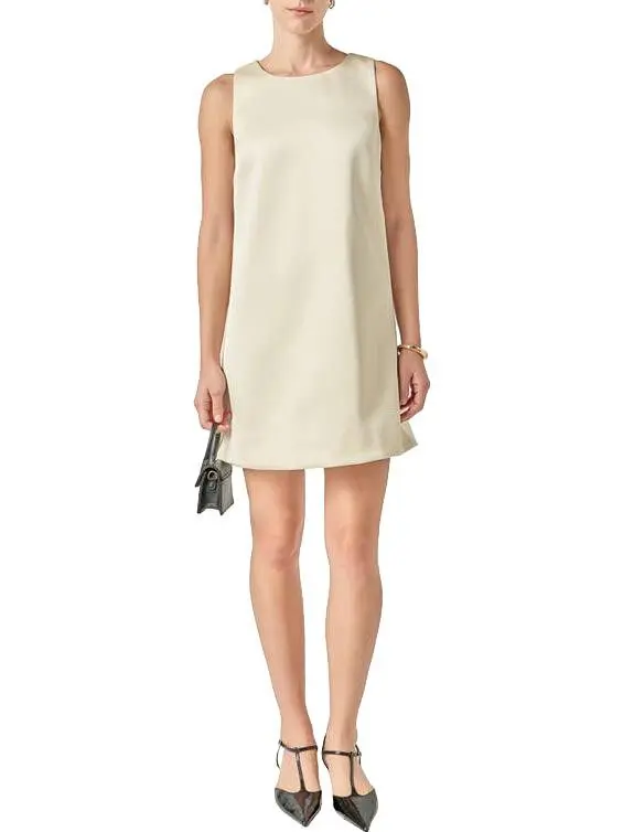 English Factory Sleeveless Satin Dress - Cream