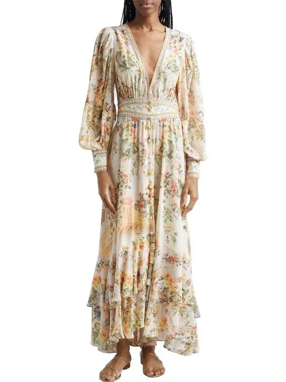Camilla Silk Maxi Dress - Twilight In Istanbul