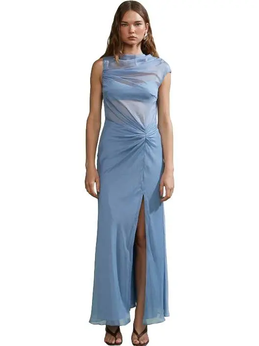 AMUR Amille Sheer Gown - Tropical Dusk