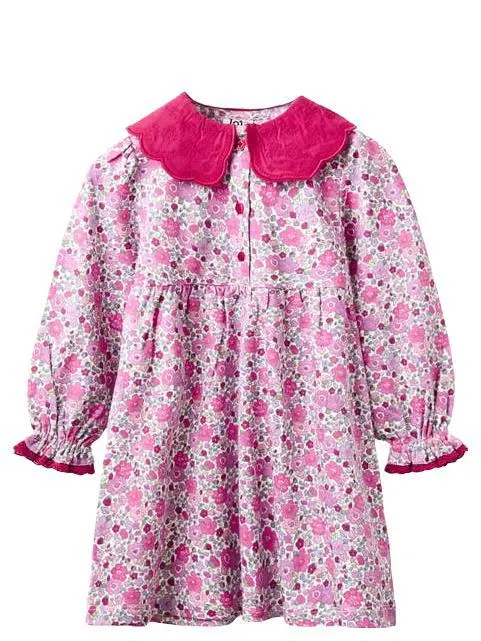 JOJO MAMAN BEBE Floral Broderie Anglaise Collar Dress - Plum