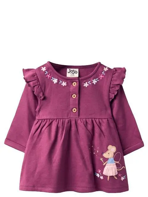 JOJO MAMAN BEBE Fairy Mouse Button Dress - Pink