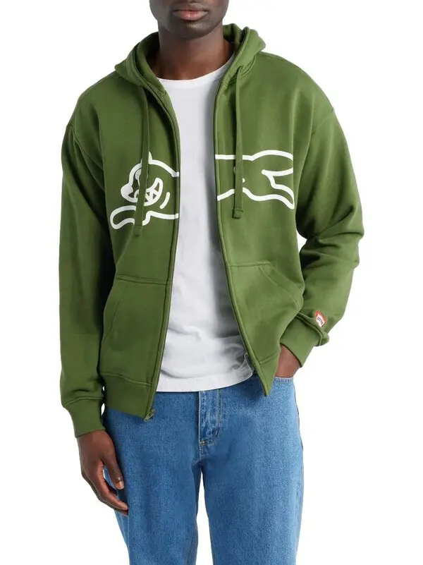 ICECREAM Zippy Graphic Zip Hoodie - Bronze Green