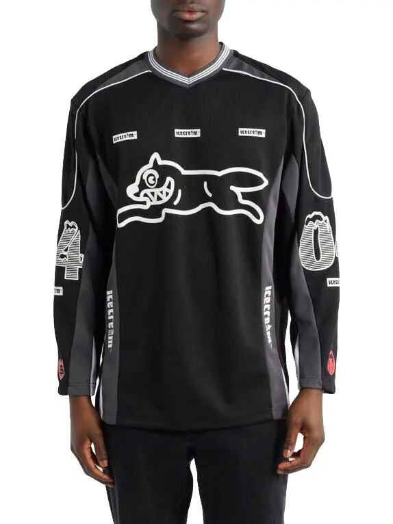 ICECREAM Play Long Sleeve Jersey T-shirt - Black