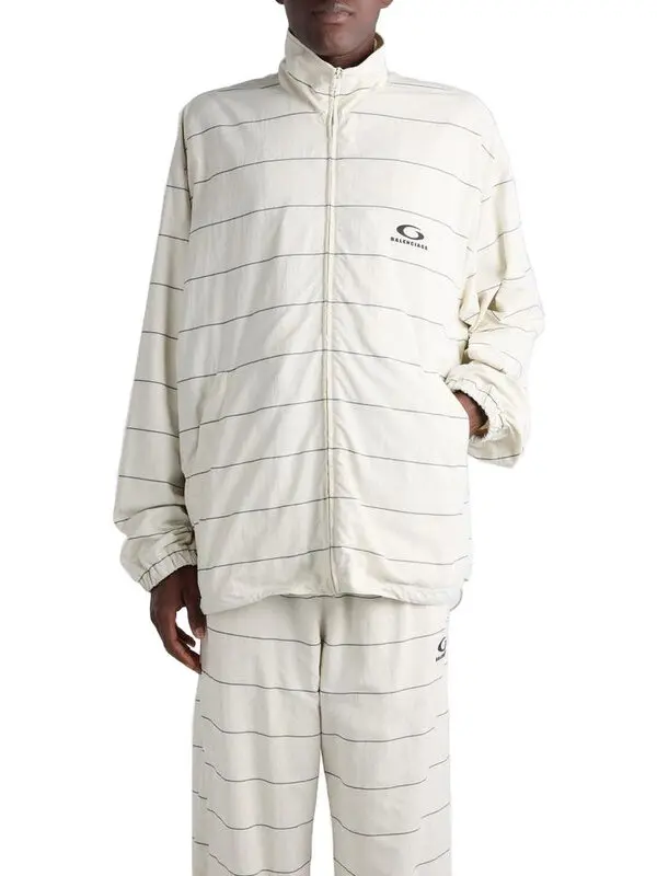 Balenciaga Stripe Track Jacket - Dirty White/black