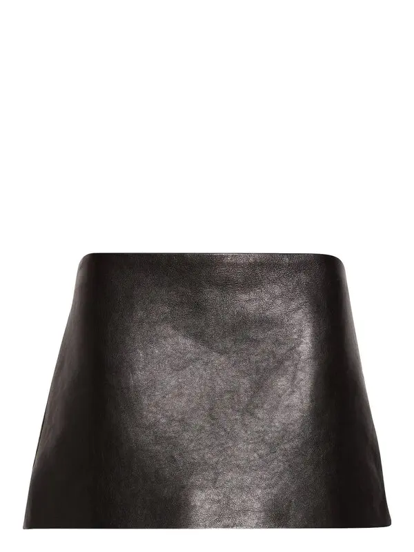 Khaite Jett Leather Miniskirt - Black
