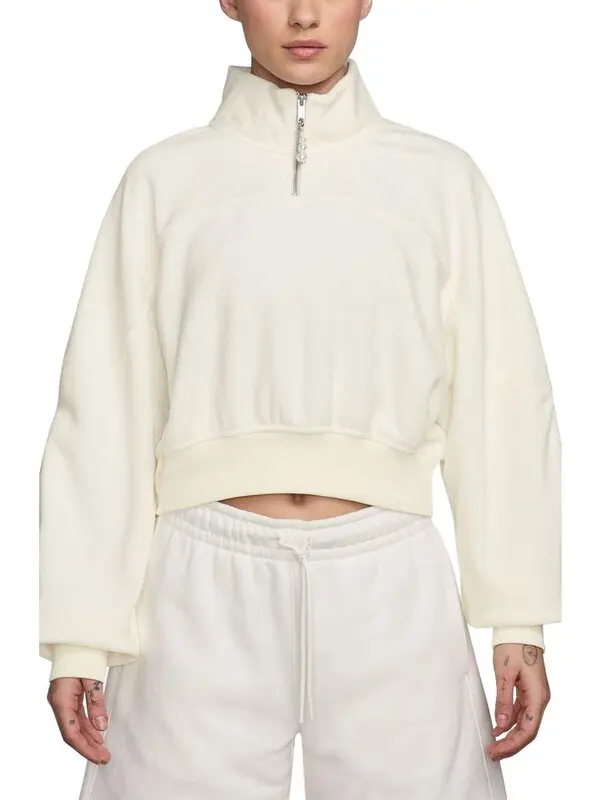 JORDAN Flight Fleece Quarter Zip Crop Sweatshirt - Sail/sail