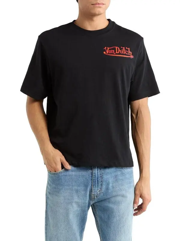VON DUTCH Oversize Graphic T-shirt - Jet Black