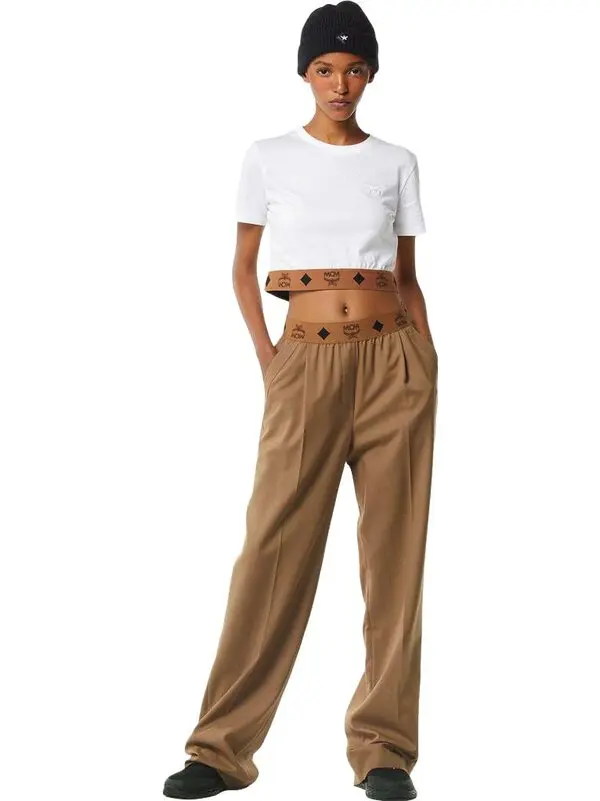 Mcm Monogram Trousers - Light Brown