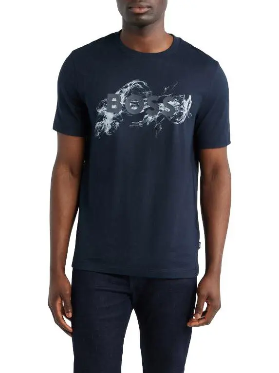 BOSS Thompson Emed Logo Graphic T-shirt - Dark Blue