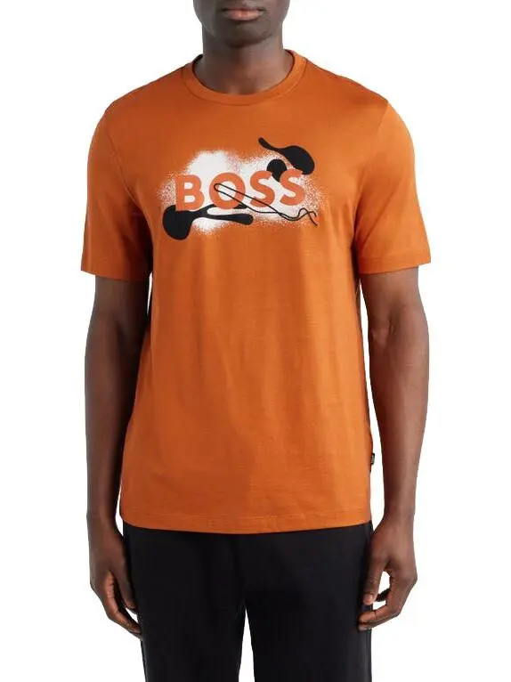 BOSS Thompson Emed Logo Graphic T-shirt - Dark Orange