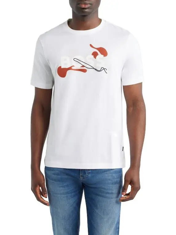 BOSS Thompson Emed Logo Graphic T-shirt - White