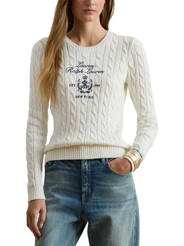 Ralph Lauren Cable-knit Crewneck Sweater - White