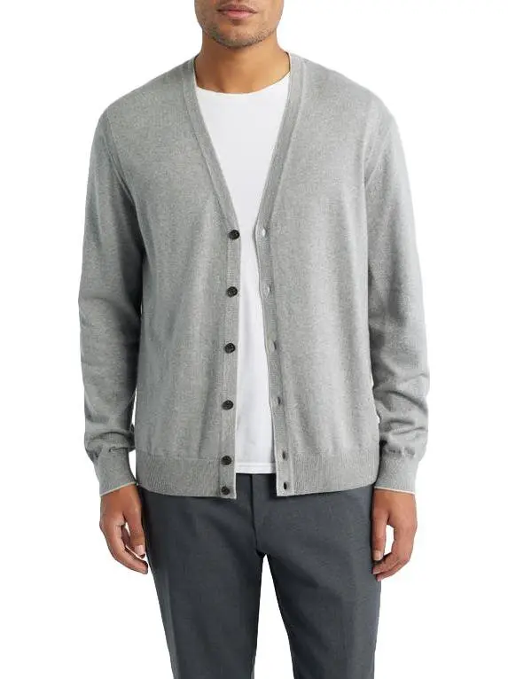 JACK VICTOR Cotton And Cashmere Cardigan - Grey