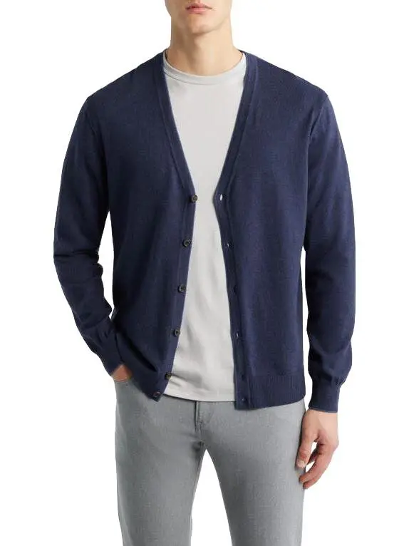 JACK VICTOR Cotton And Cashmere Cardigan - Navy