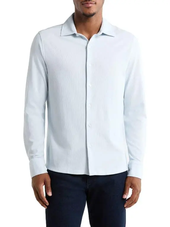 Robert Barakett Tyrek Jersey Button-up Shirt - Blue Haze