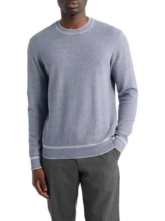 Robert Barakett Kaede Cotton Crewneck Sweater - Denim Blue