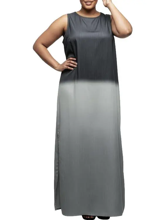 STANDARDS & PRACTICES Ombré Dip-dye Sleeveless Maxi Dress - Grey Dip Dye