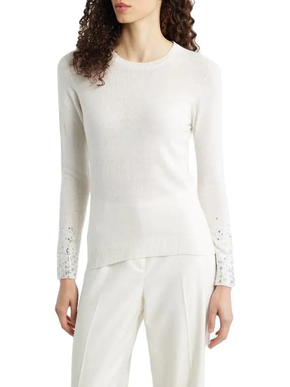 Kobi Halperin Lainey Sequin Cuff Sweater - Ivory