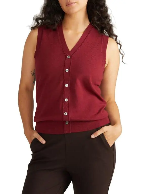 Universal Standard Sleeveless Sweater Vest - Cherry Red