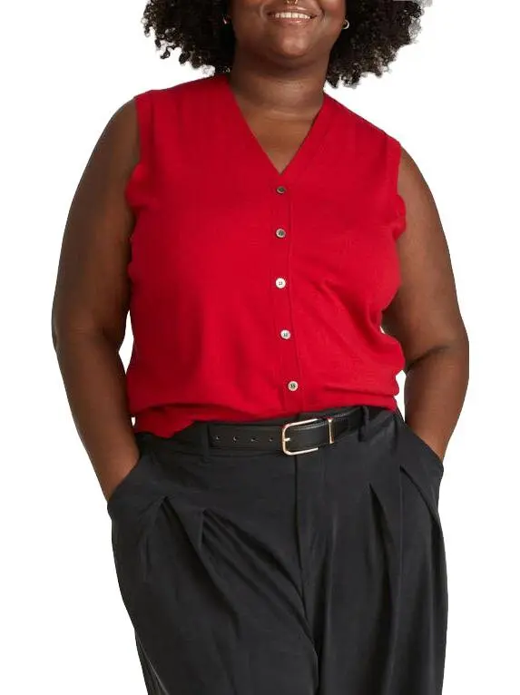 Universal Standard Sleeveless Sweater Vest - Red Geranium