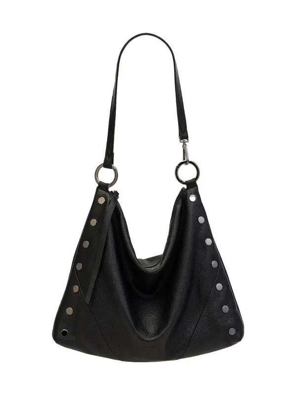 HAMMITT Kyle Large Leather Shoulder Bag - Black/gunmetal