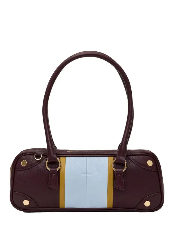 HAMMITT Small Meredith Leather Shoulder Bag - Regatta Stripe/gold