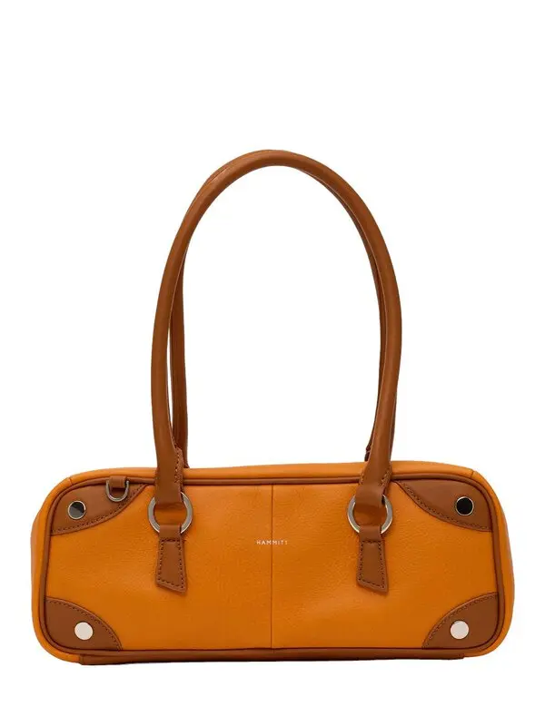 HAMMITT Small Meredith Leather Shoulder Bag - Tailored Tangerine/silver