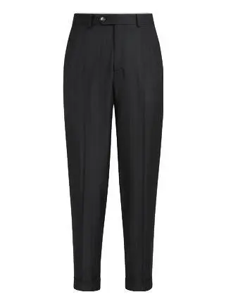 Brunello Cucinelli Chalk Stripe Virgin Wool Trousers - Black