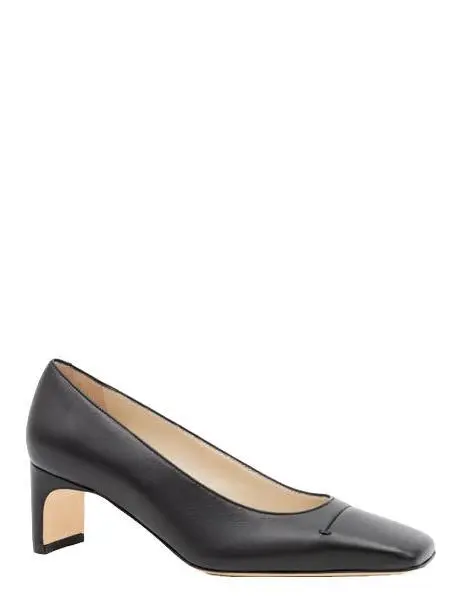 AMALFI BY RANGONI Serapide Leather Cap-toe Pumps - Black Parmasoft
